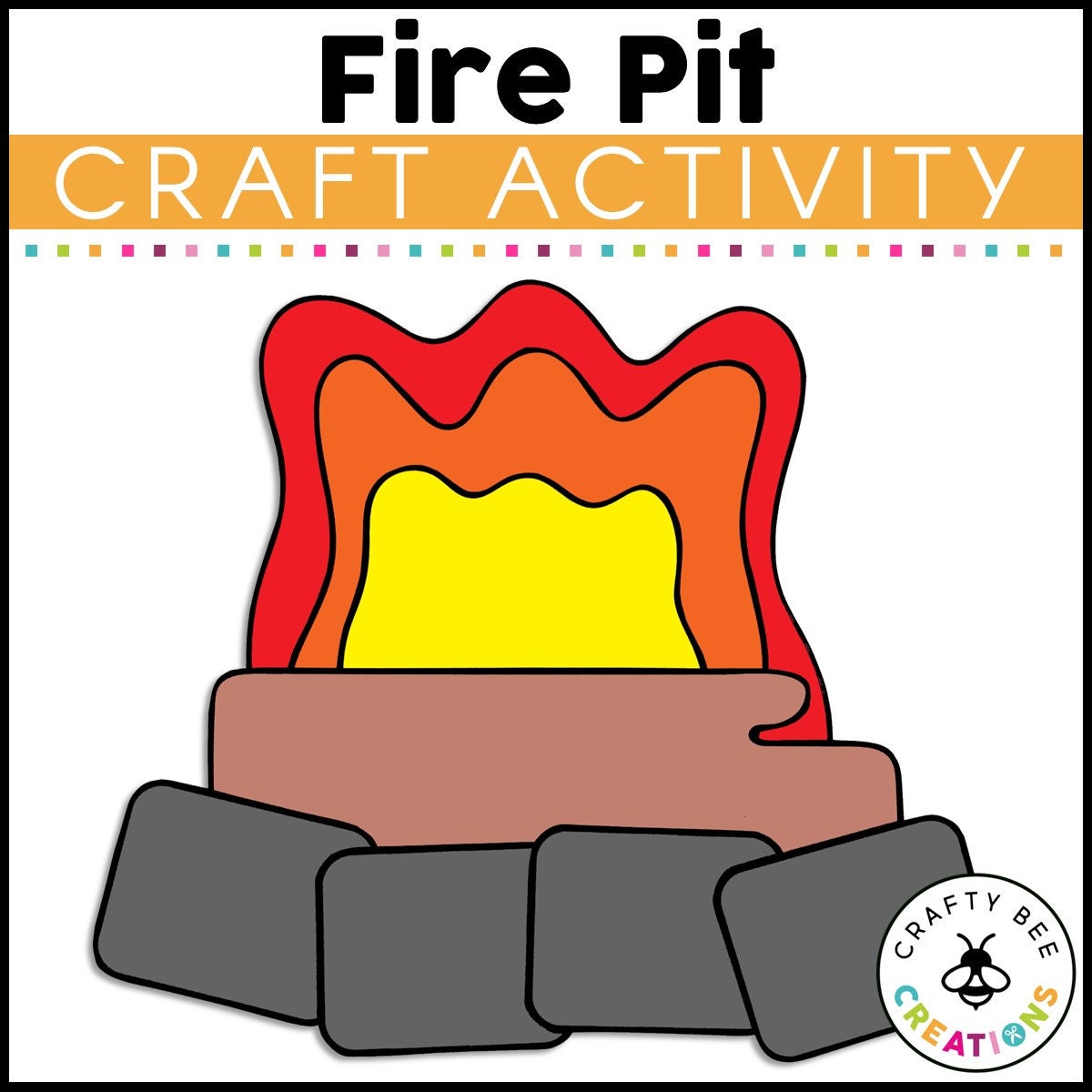 Camping Craft for Kids Fire Pit Craft Fire Pit Template Fire Pit ...