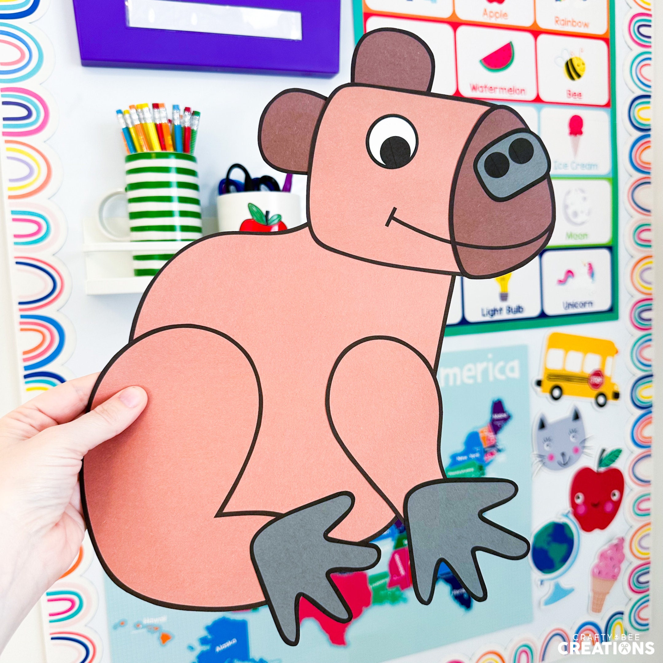 Capybara Craft | Rainforest | Jungle | Zoo Animals Craft Activities ...