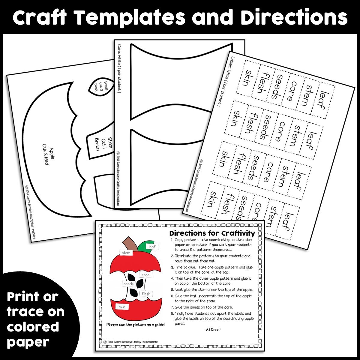 Label an Apple Craft | Apple Labeling Activity | Parts of an Apple ...