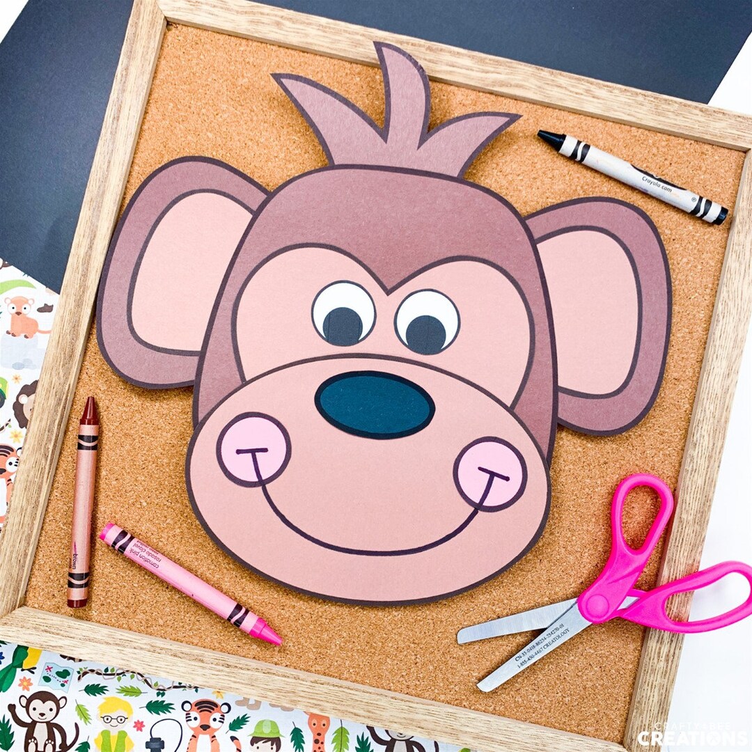 Monkey Craft Patterns | Zoo Animal Craft | Zoo Animal Activities ...