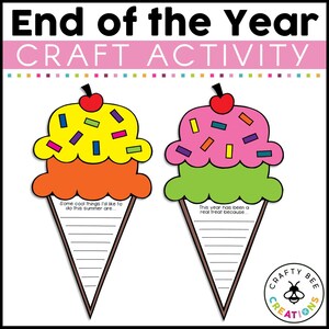 End of the Year Ice Cream Cone Craft Template | Bulletin Board ...