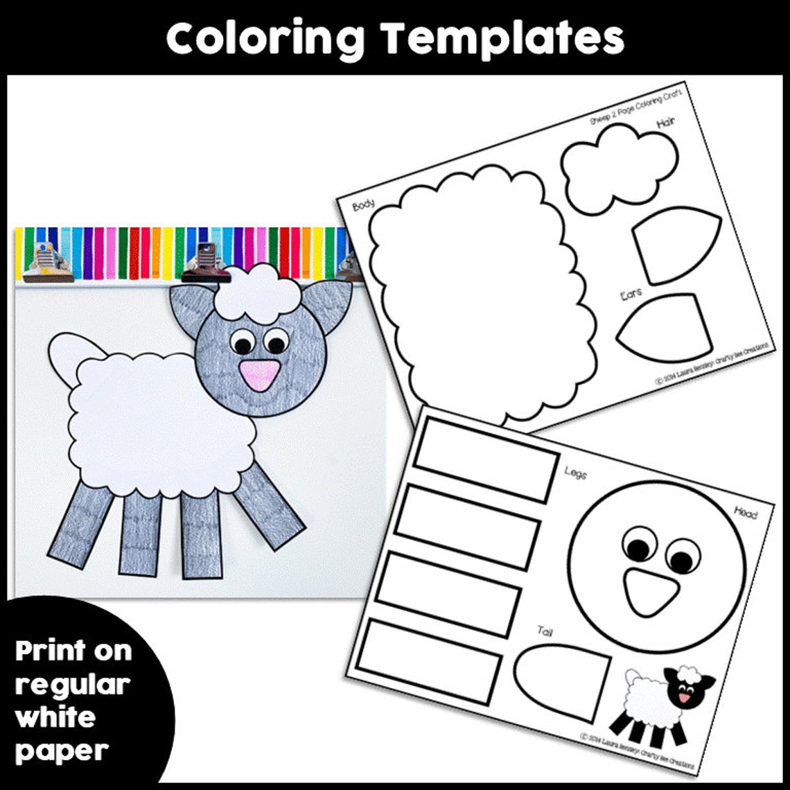 Sheep Craft for Kids | Sheep Craft Template | Paper Sheep Patterns ...