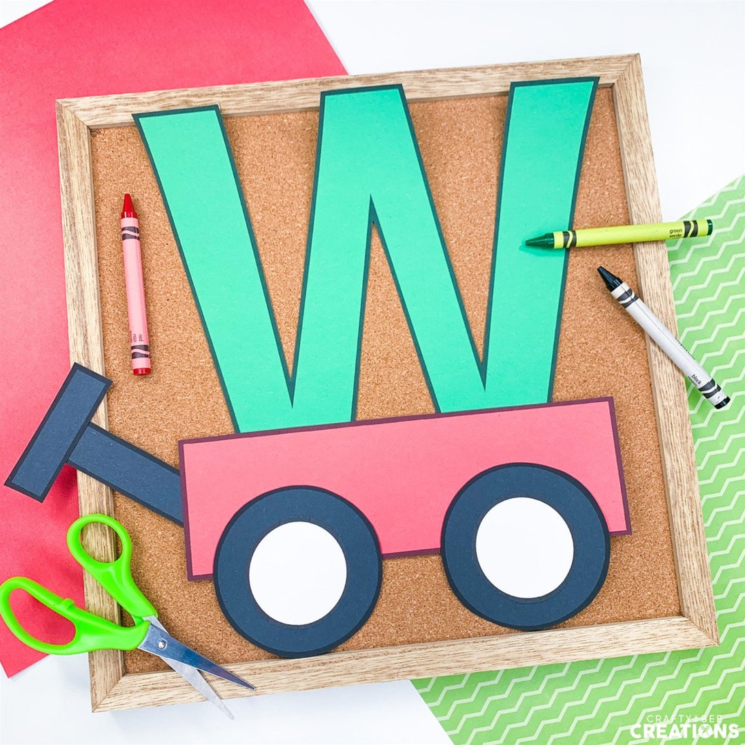 Letter W Craft Patterns | Wagon Craft | Alphabet Crafts | Uppercase ...