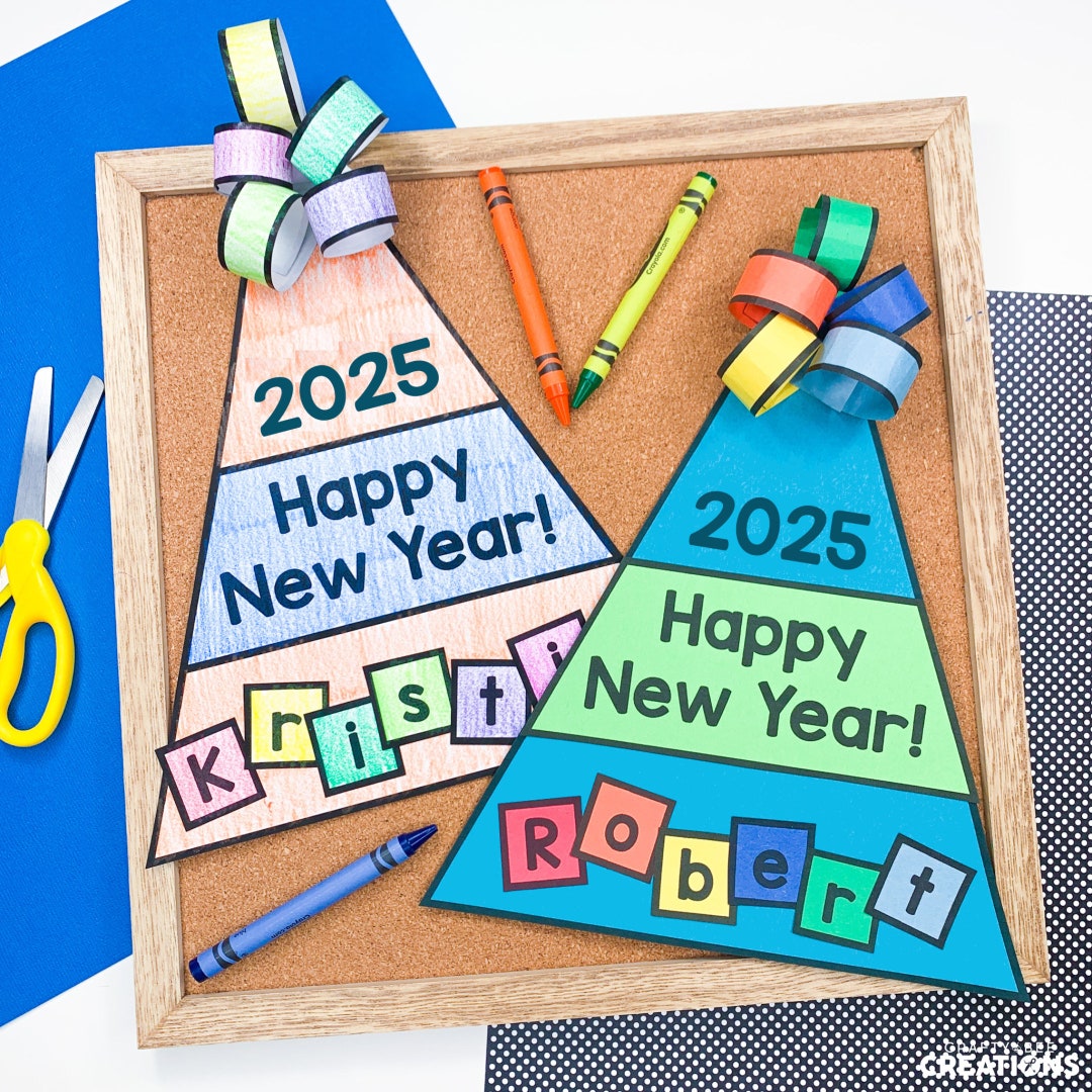 New Year Name Hat Craft | New Year 2025 Activity | Name Activities ...