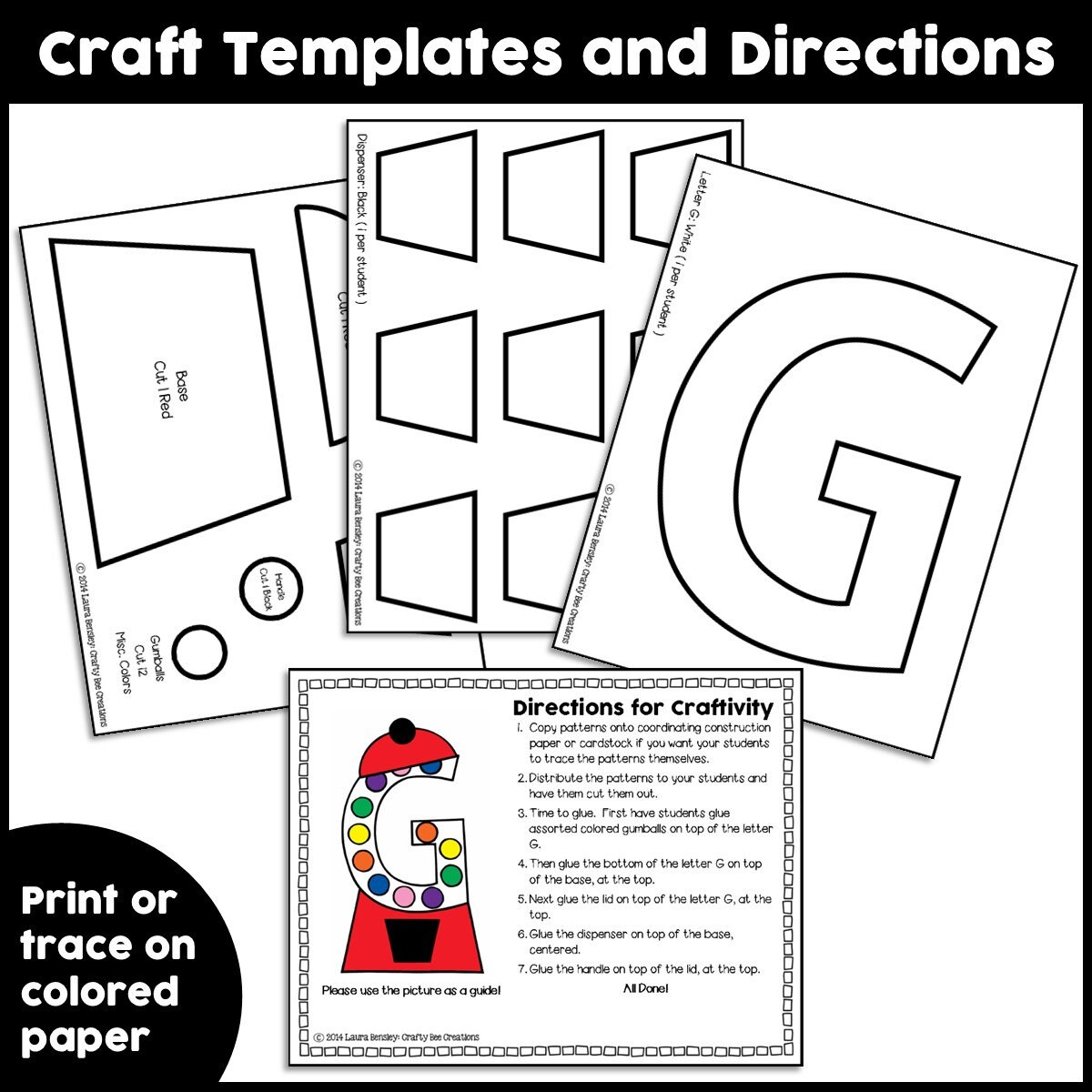Letter G Craft Patterns | Gumball Machine Craft | Alphabet Crafts ...