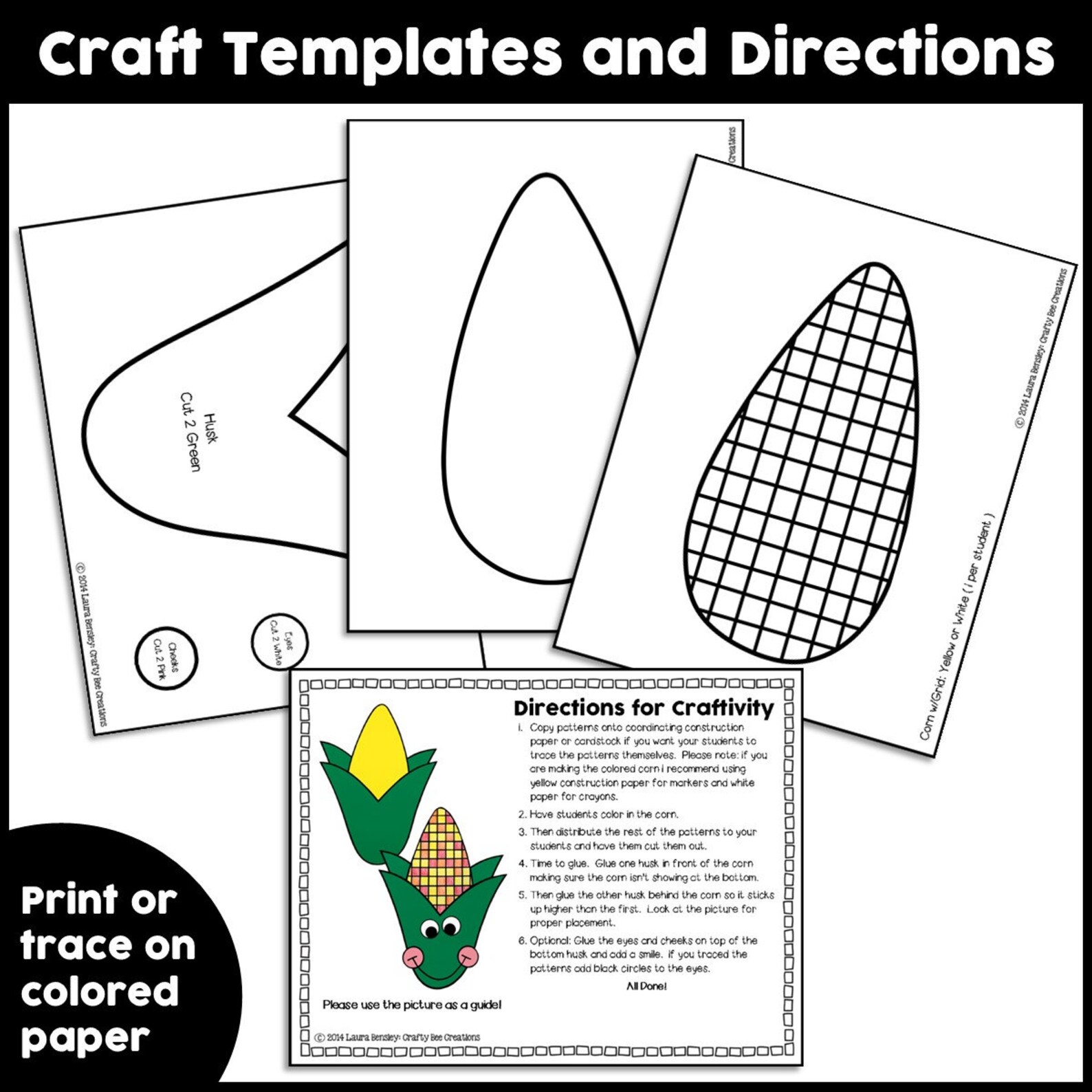 Fall Corn Craft | Fall Craft Activity | Fall Activities | Fall Bulletin ...