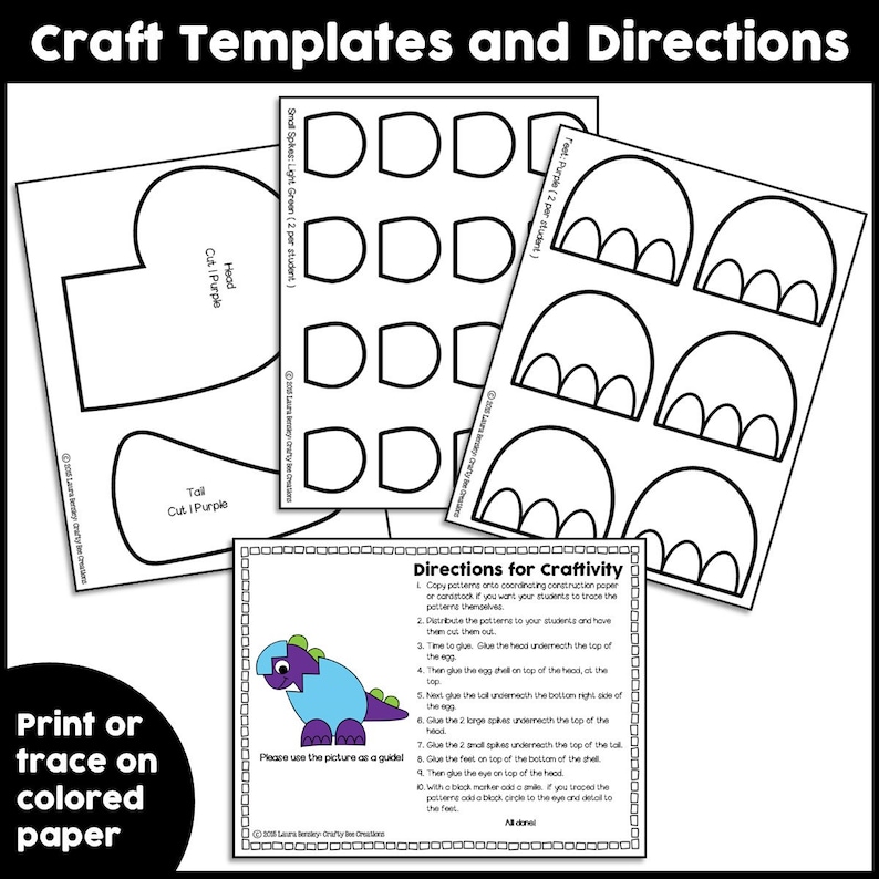 Dinosaur Craft for Kids | Dinosaur Template | Dinosaur Pattern ...