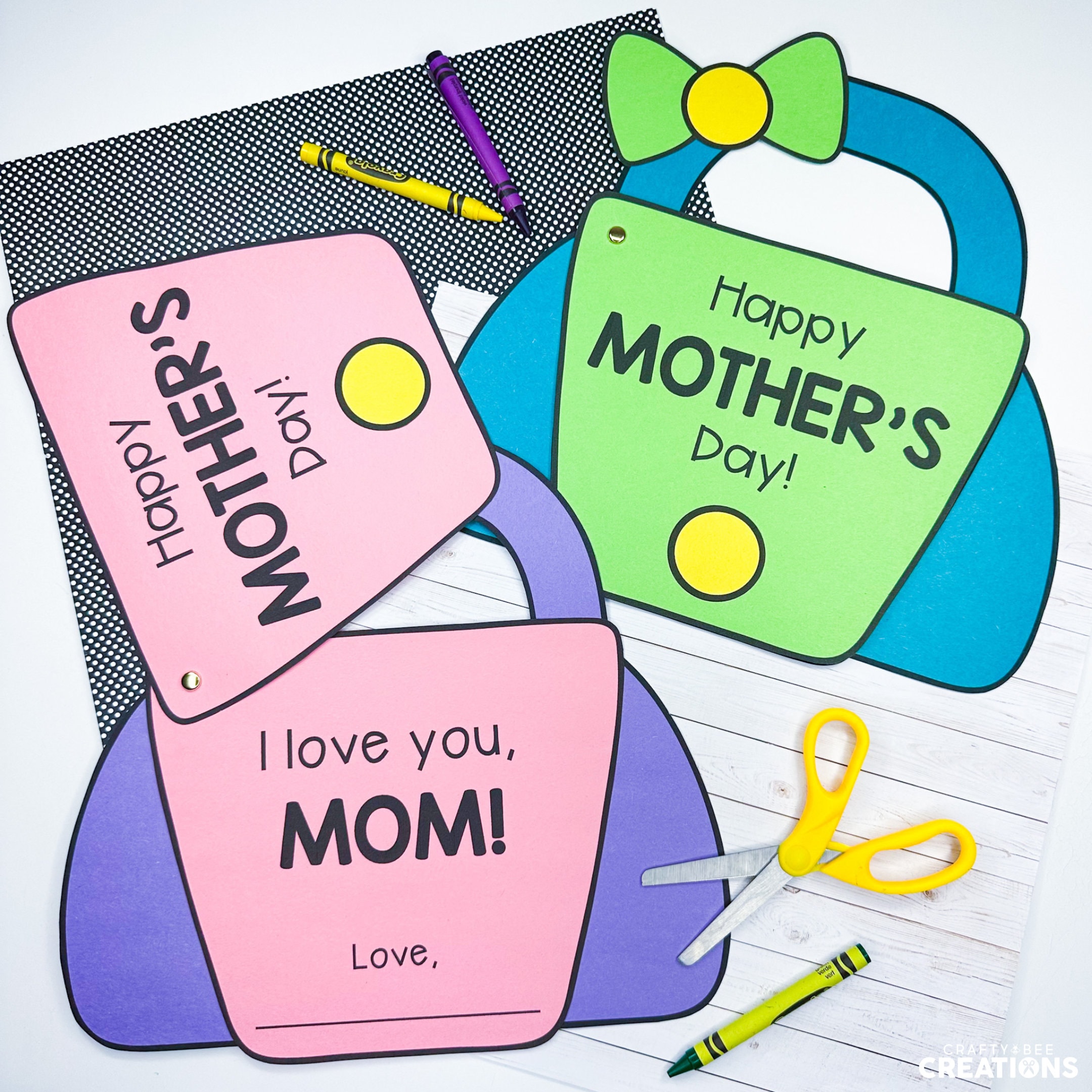 Mothers Day Purse Card Craft Template Writing Activities Kindergarten ...