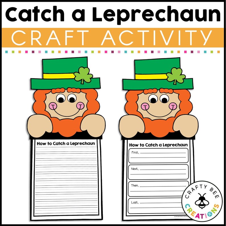 How to Catch a Leprechaun Craft Template | St Patricks Writing Prompts ...