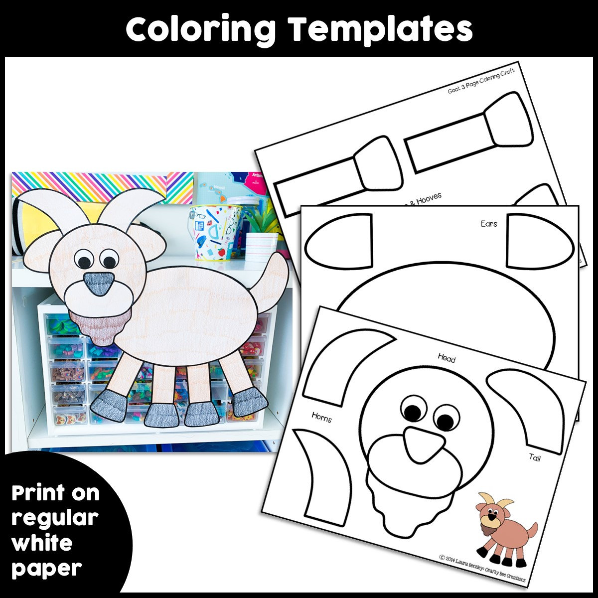 Goat Craft for Kids | Goat Craft Template | Farm Craft Patterns | Farm ...