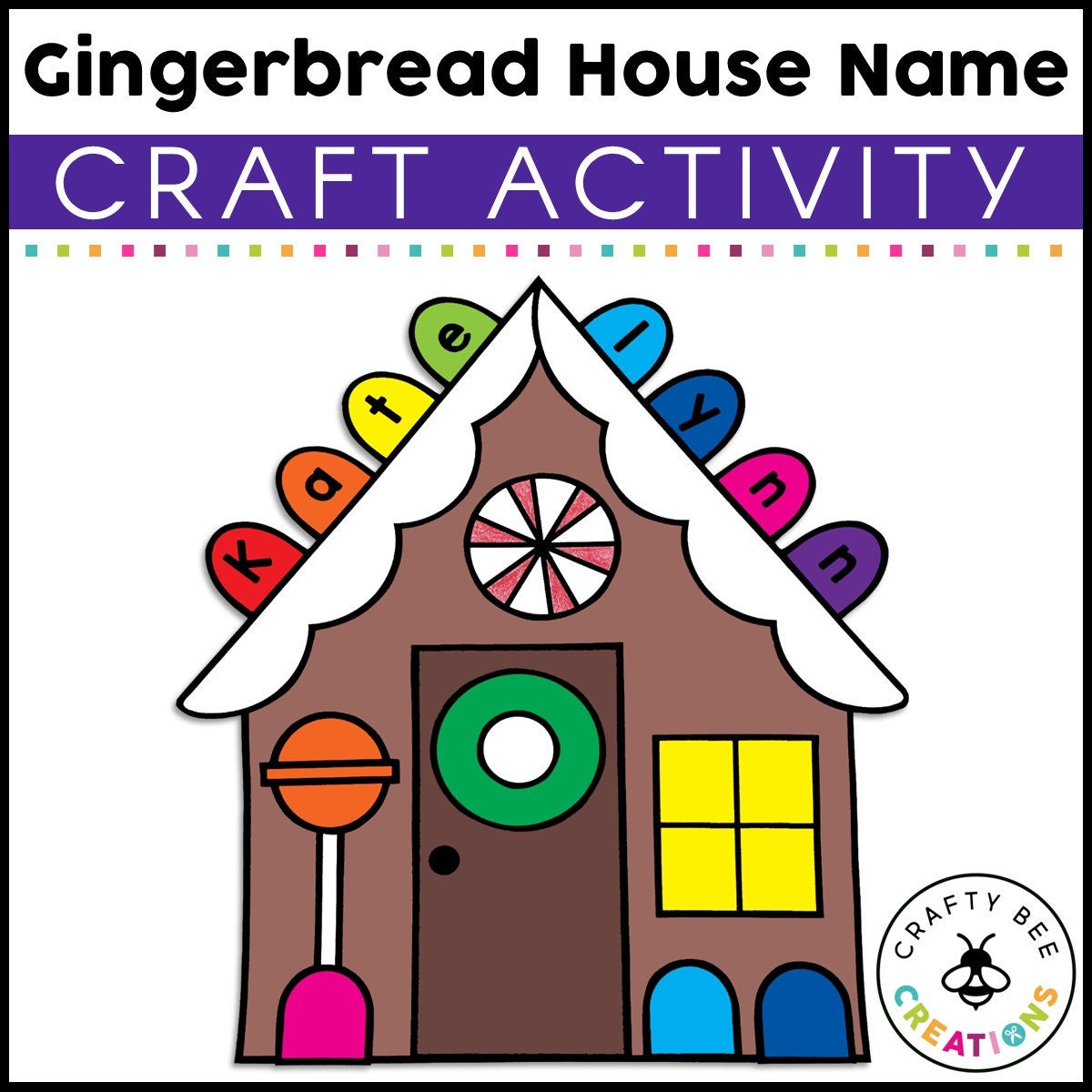 Gingerbread House Name Craft | Build a Gingerbread House Craft ...