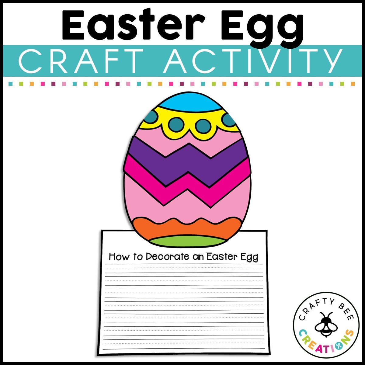 Printable Spring Easter Egg Craft Template | March Writing Prompts ...