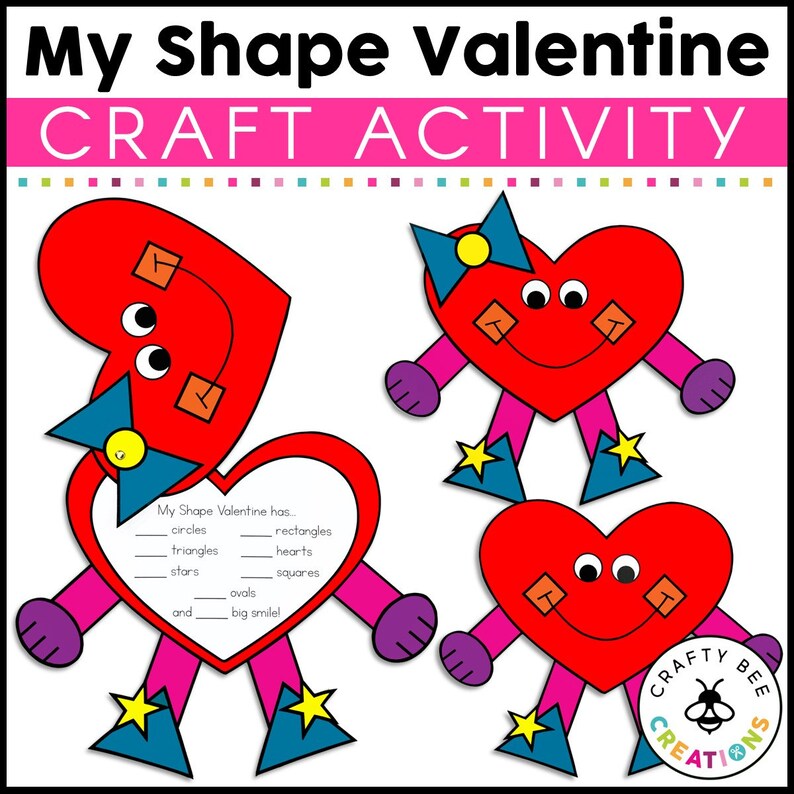 Valentines Day Heart Craft | Valentines Day Bulletin Board | Shape ...
