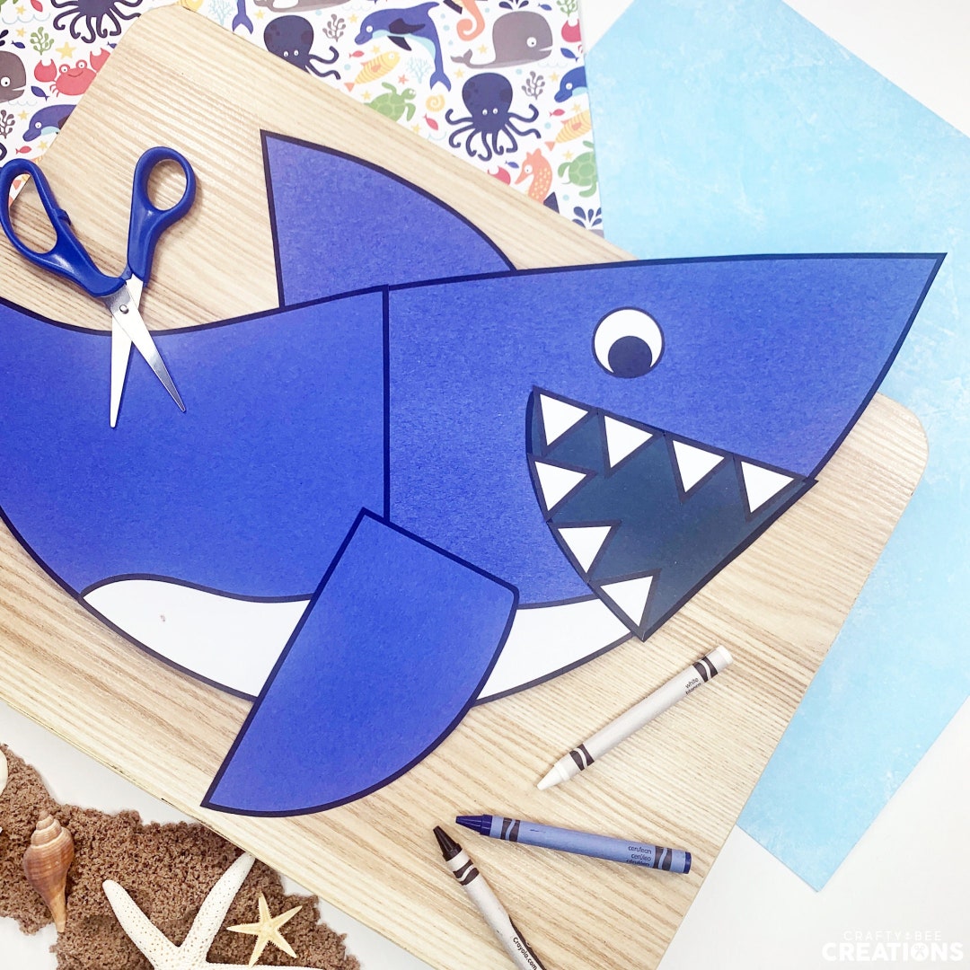 Shark Craft Patterns End of the Year Ocean Animal Activity - Etsy