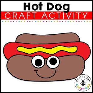 Hot Dog Craft Pattern | Camping Craft for Kids | Hot Dog Template ...