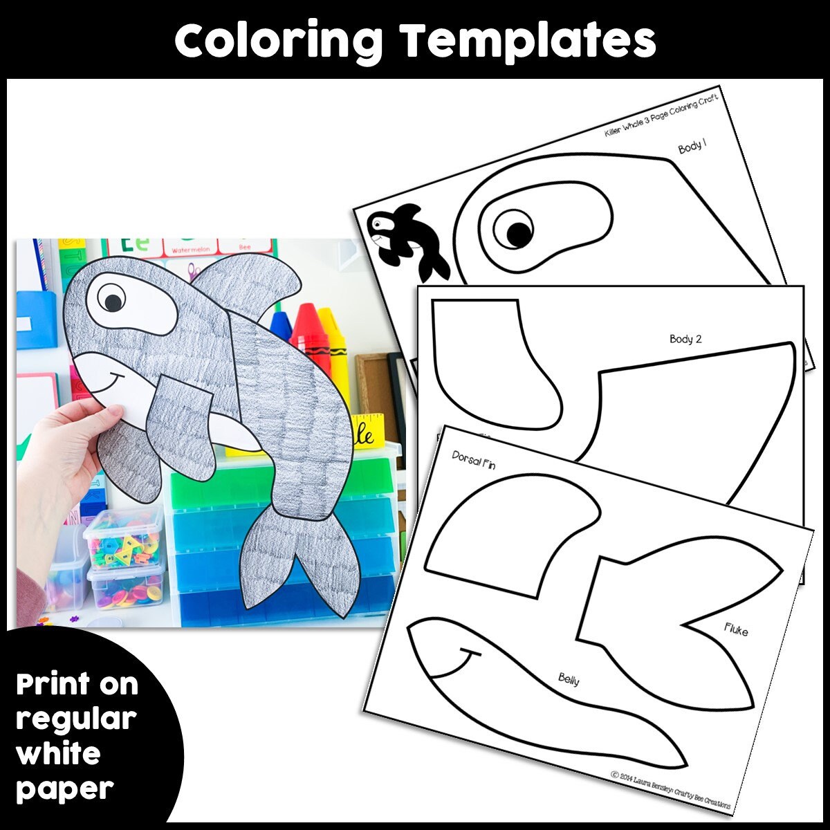 Killer Whale Craft Ocean Animal Crafts Winter Arctic Animals Animal ...