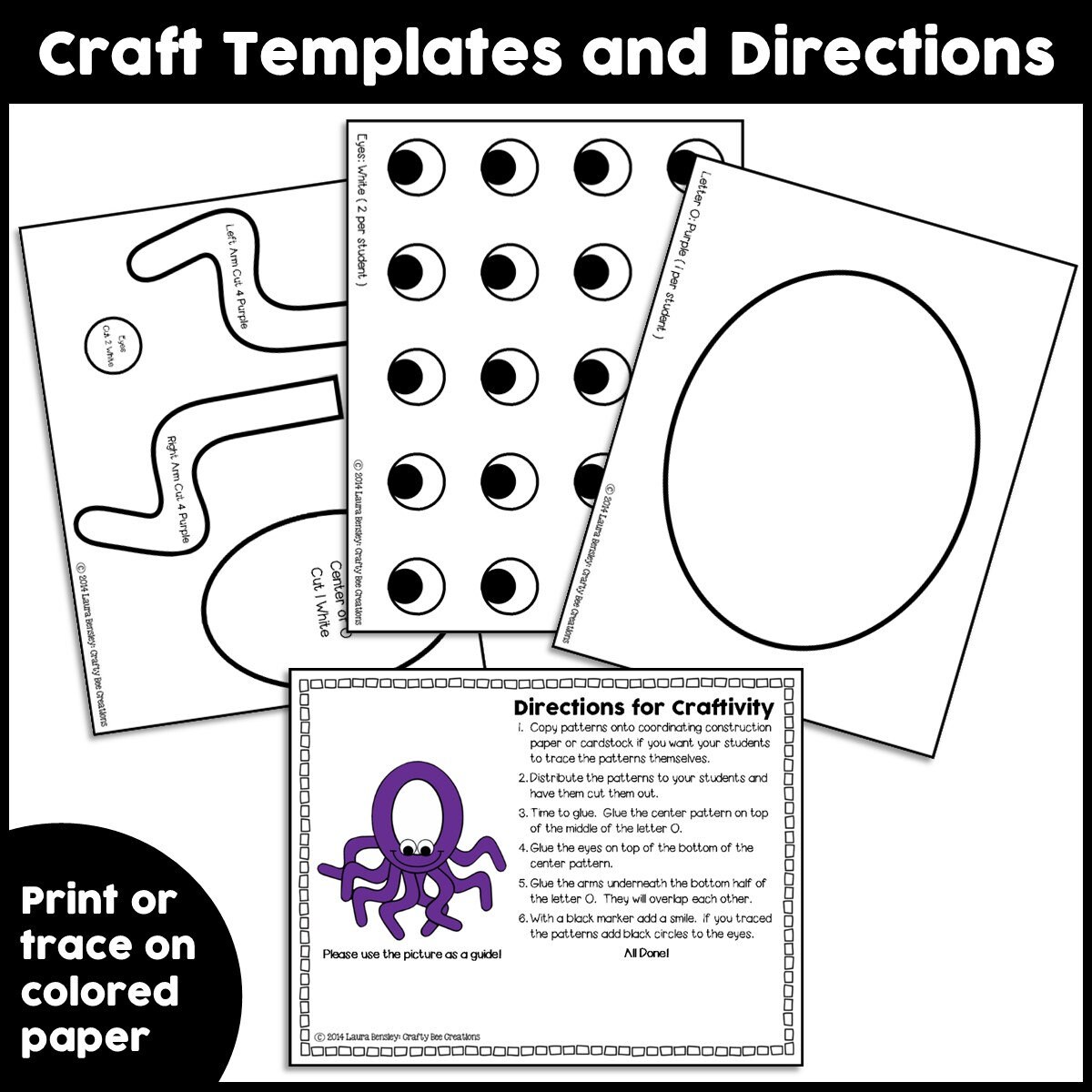 Letter O Craft Patterns | Octopus Craft | Alphabet Crafts | Uppercase ...