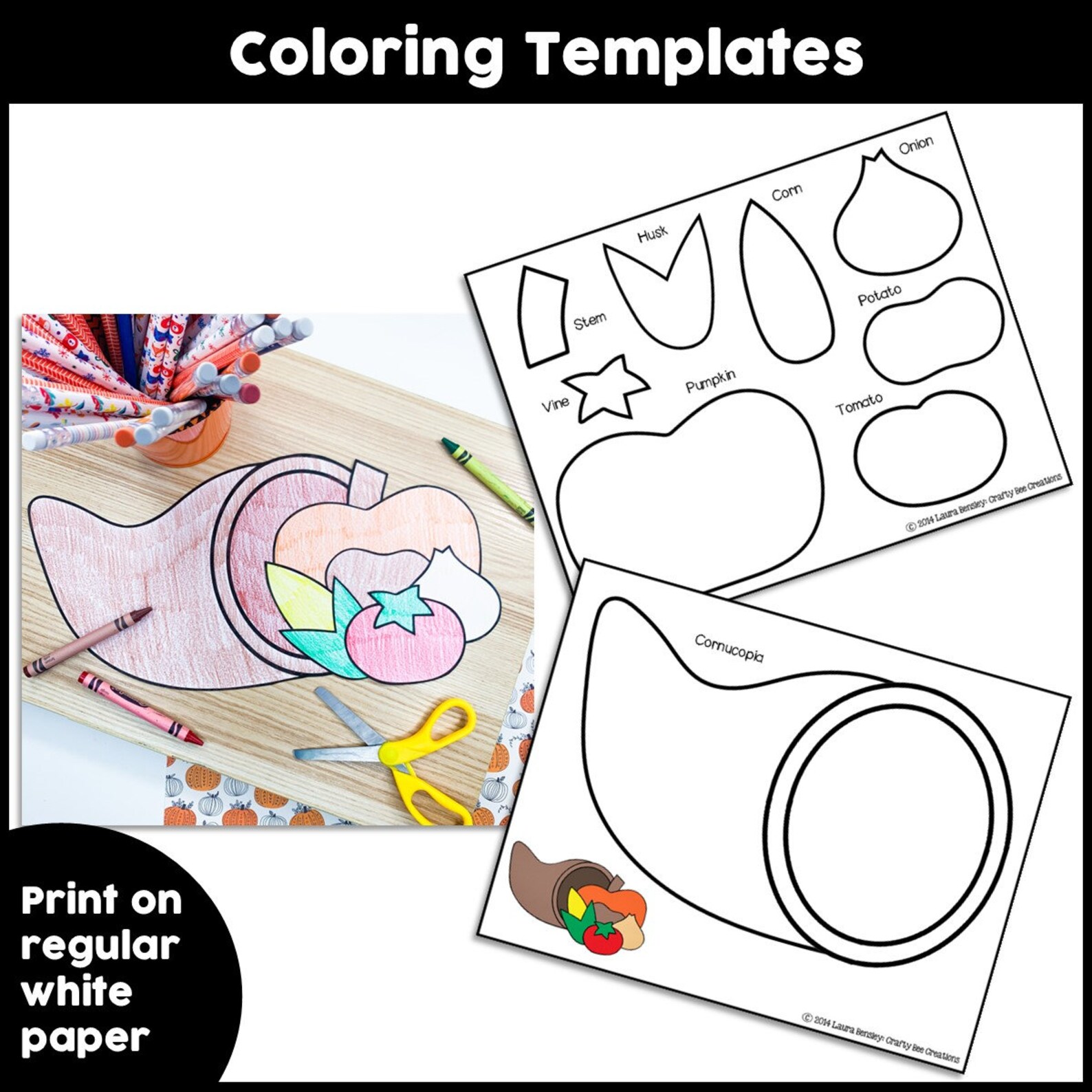 Cornucopia Craft | Thanksgiving Craft | Thanksgiving Feast Craft ...