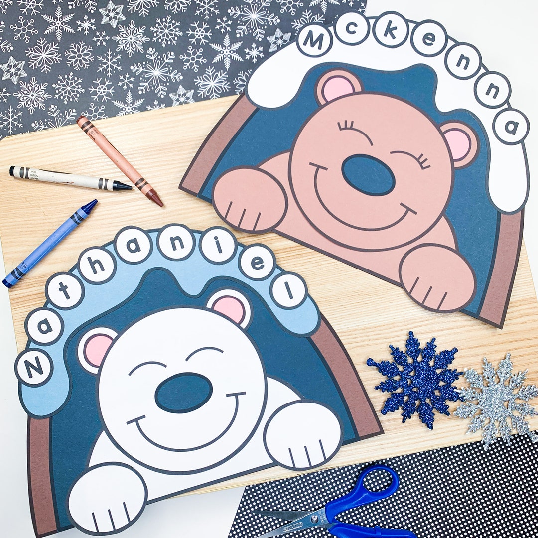 Hibernation Bear Craft Polar Bear Activities Name - Etsy