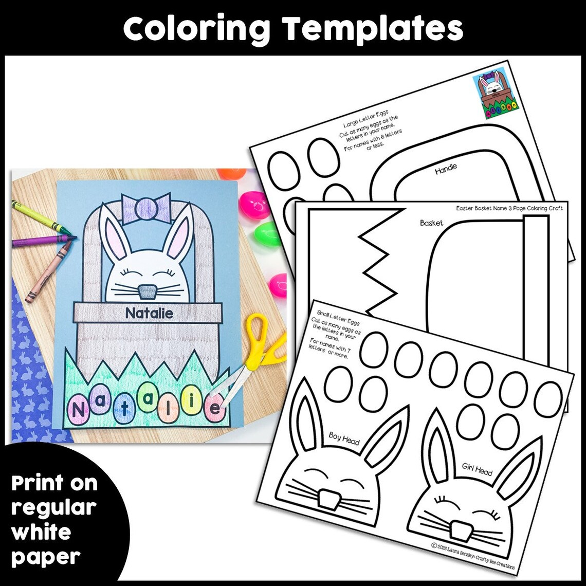 Easter Craft for Kids | Easter Basket Name Craft Patterns | Easter ...