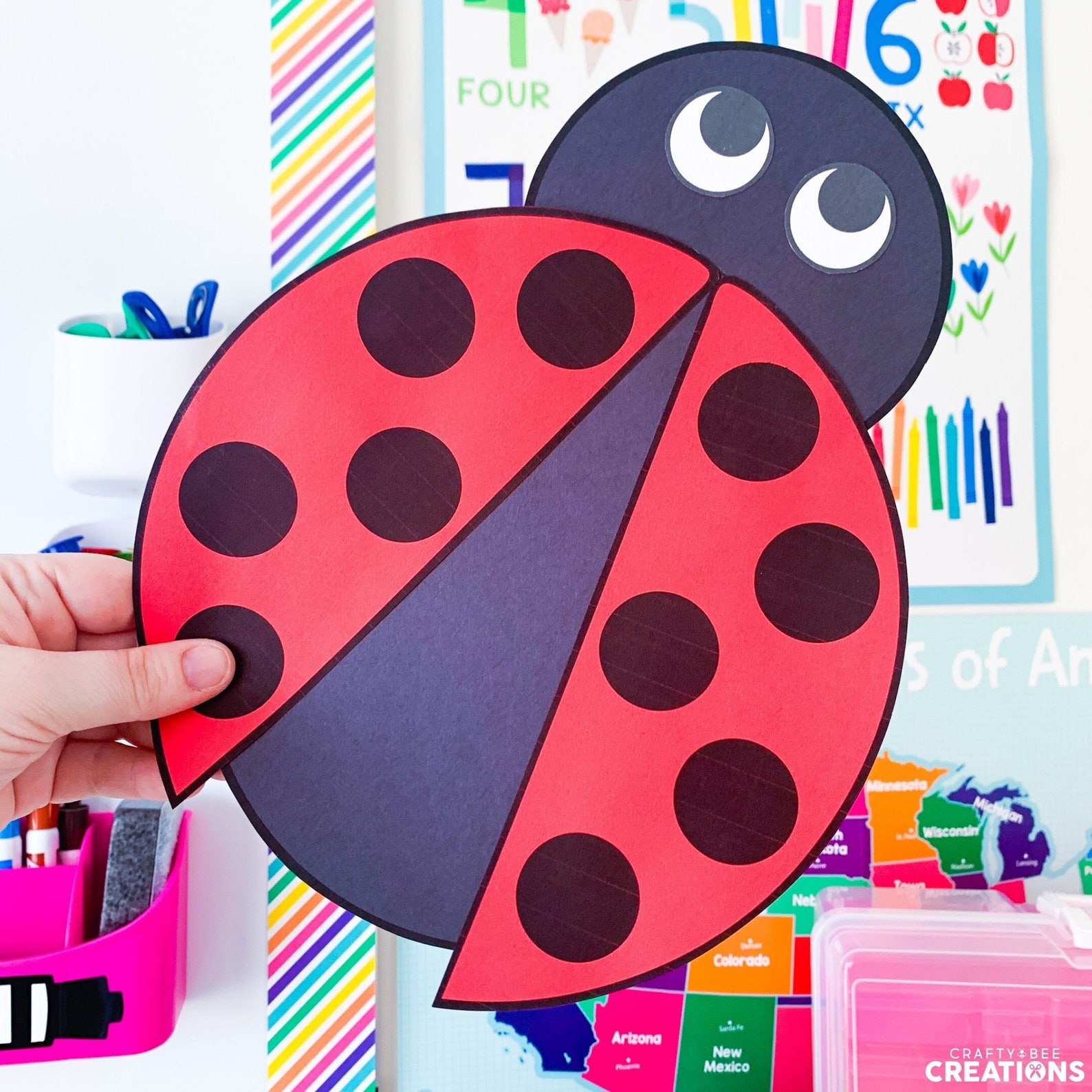 Ladybug Craft Patterns Spring Craft Activity Ladybug Life - Etsy