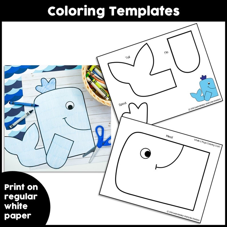 Whale Craft Patterns | Ocean Animals Activity | Sea Life | Ocean ...