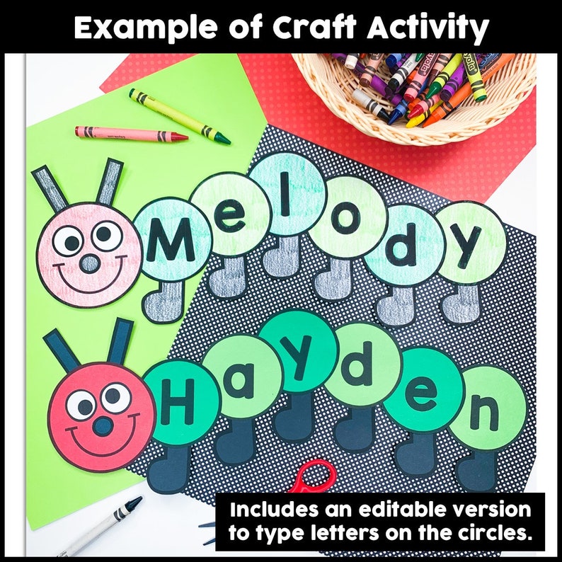 Caterpillar Name Craft for Kids | Spring Activities | Bulletin Board ...