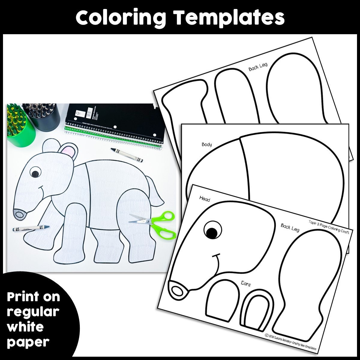 Tapir Craft | Rainforest | Jungle | Zoo Animals Craft Activities ...