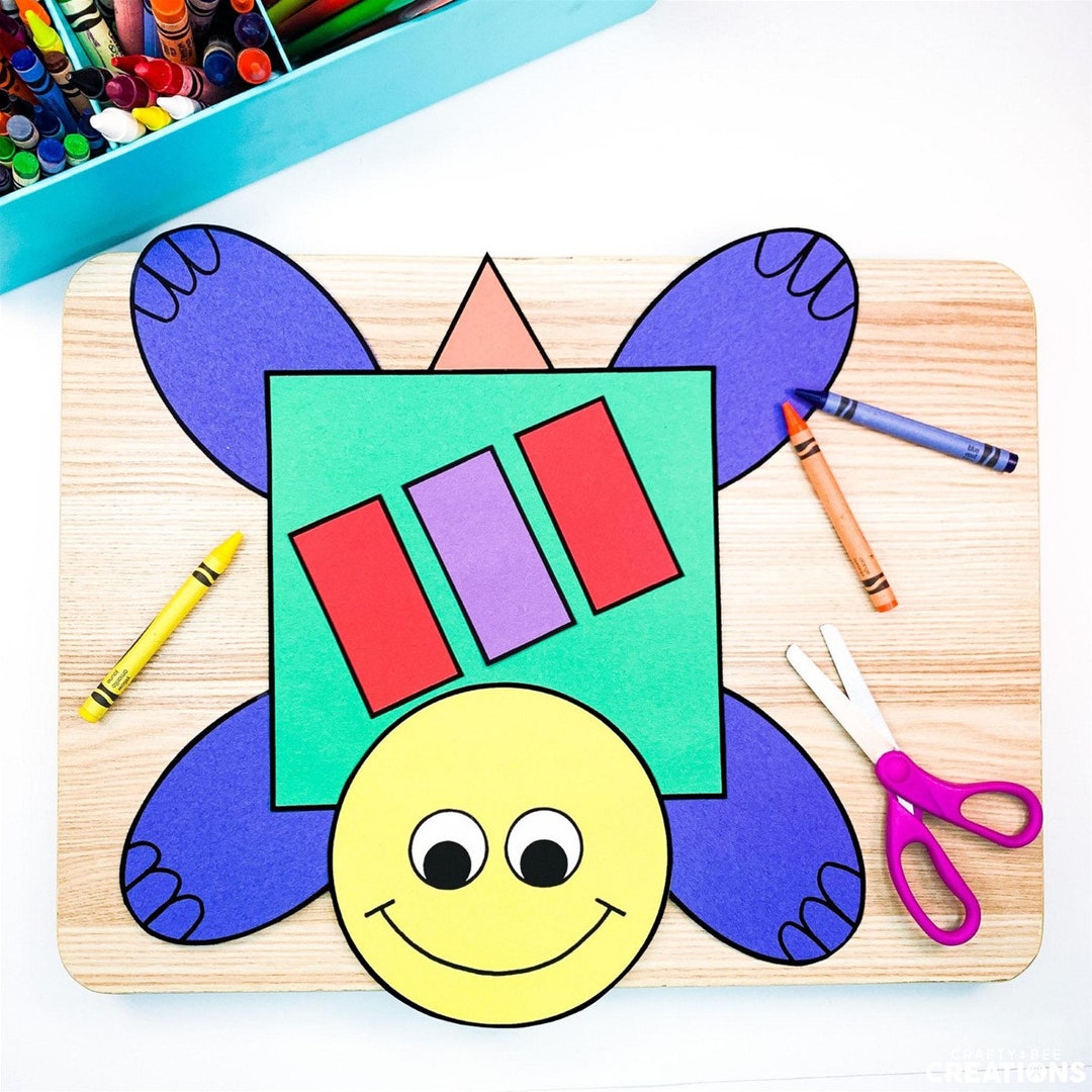 Shape Animal Craft Patterns | Turtle Craft | Shape Activities | 2D ...