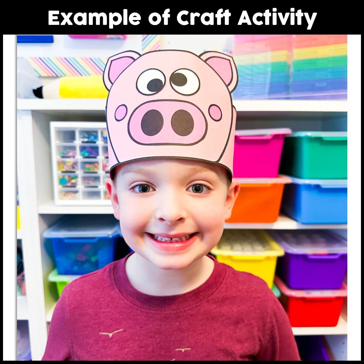 Pig Hat Craft Farm Animal Activities Crown Headband Template ...