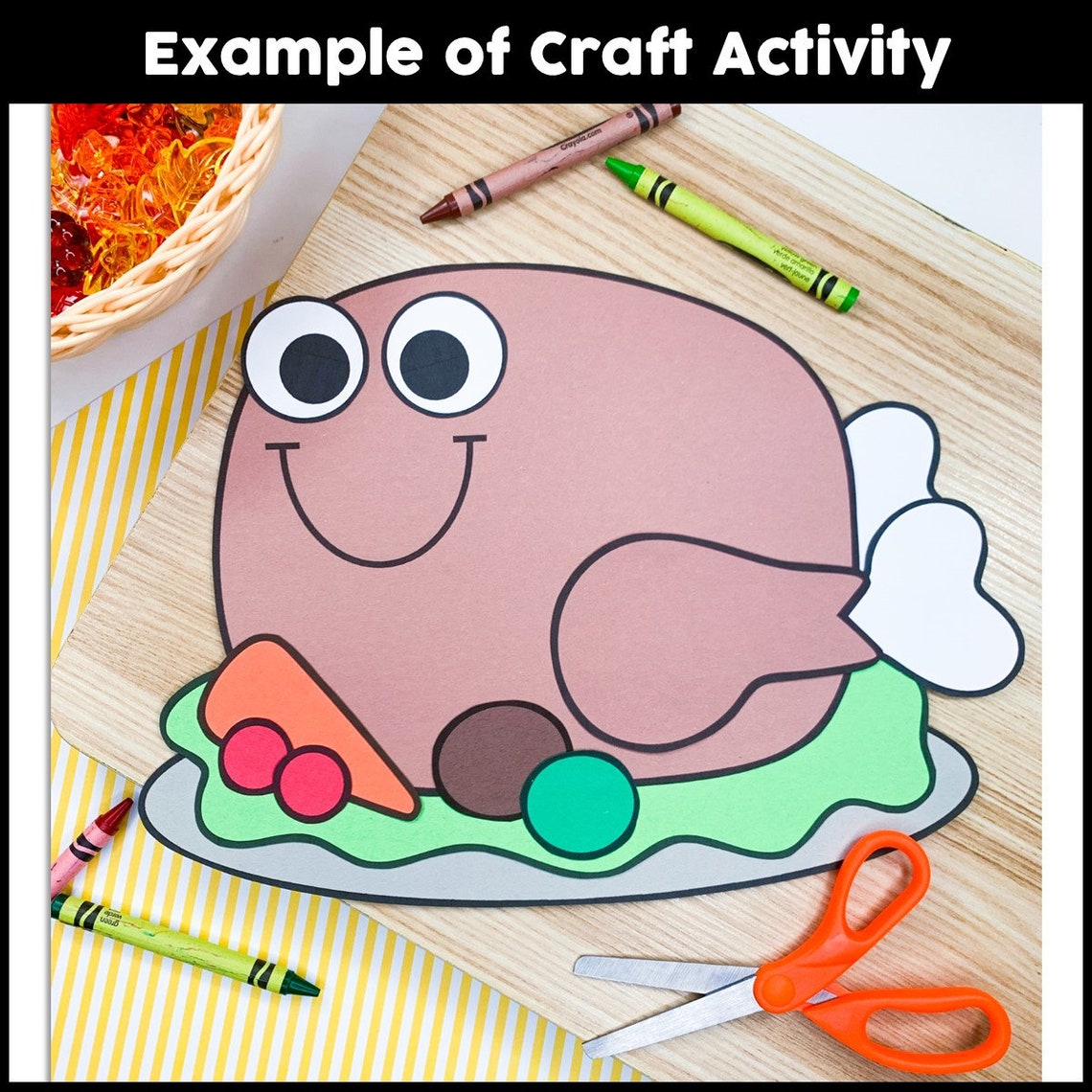 Turkey Dinner Craft | Thanksgiving Activities | Fall Bulletin Board ...