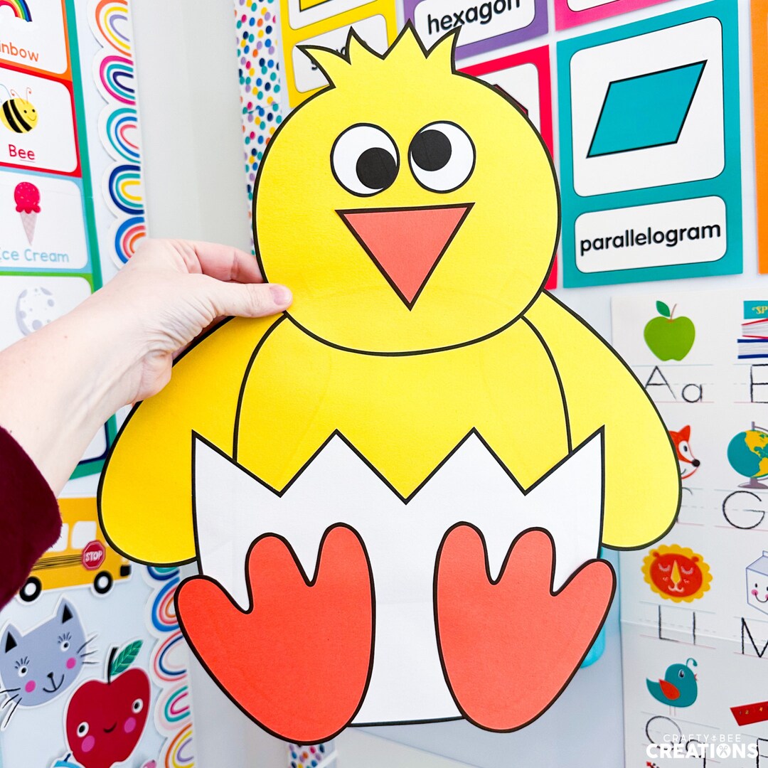 Easter Baby Chick Craft | Spring Door Decor | Life Cycle of a Chicken ...