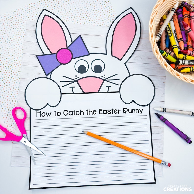 How to Catch the Easter Bunny Writing Craft Template March Pattern ...