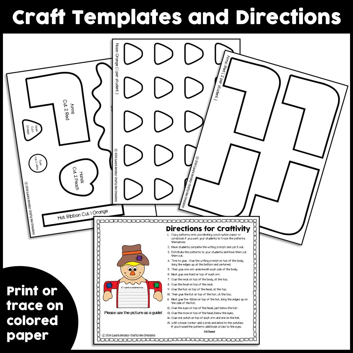 Scarecrow Craft | Fall August September Writing Prompts | Bulletin ...