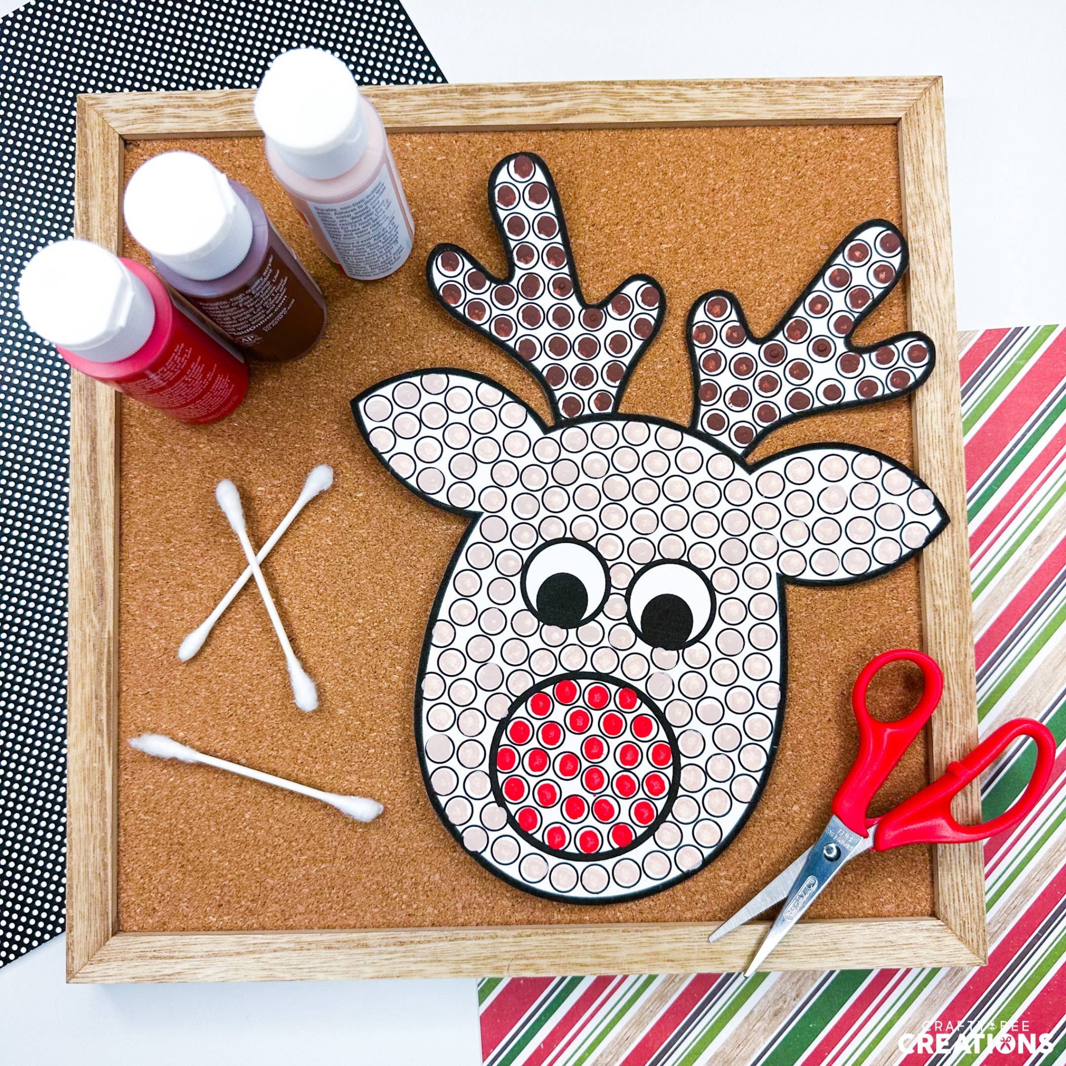 Winter Q Tip Painting Craft | Christmas Activity | Kindergarten ...