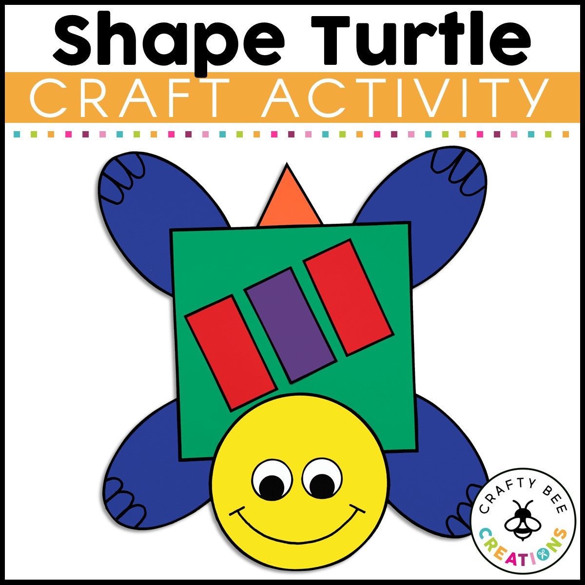 Shape Animal Craft Patterns | Turtle Craft | Shape Activities | 2D ...