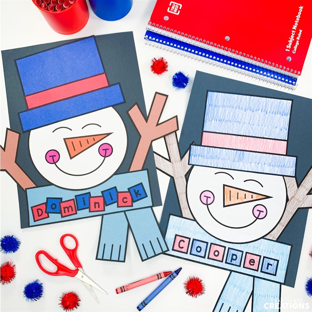 Snowman Name Craft | Winter Activities | Name Activities | Build a ...