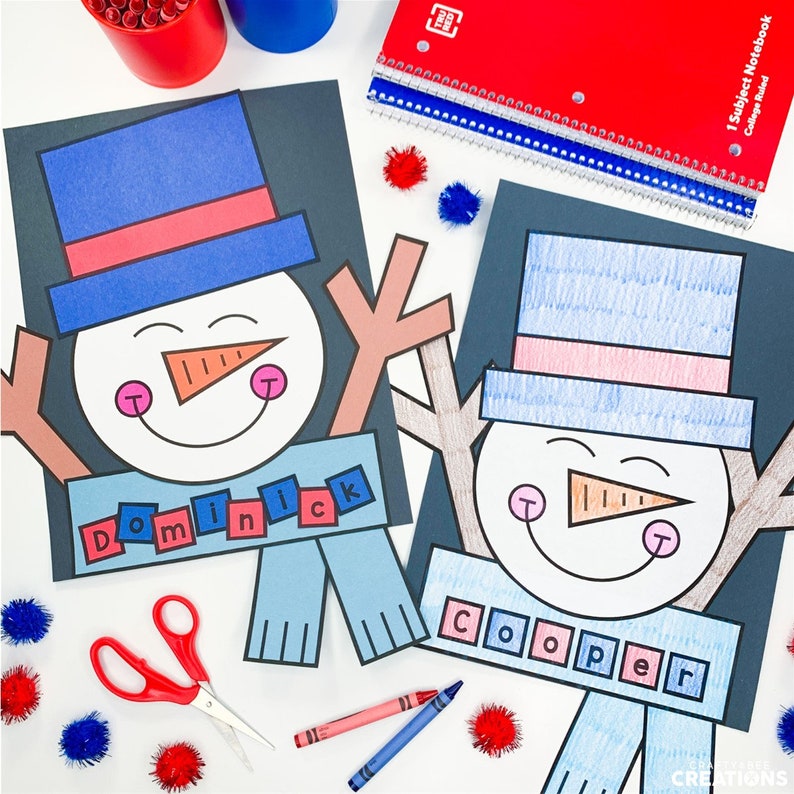 Snowman Name Craft | Winter Activities | Name Activities | Build a ...