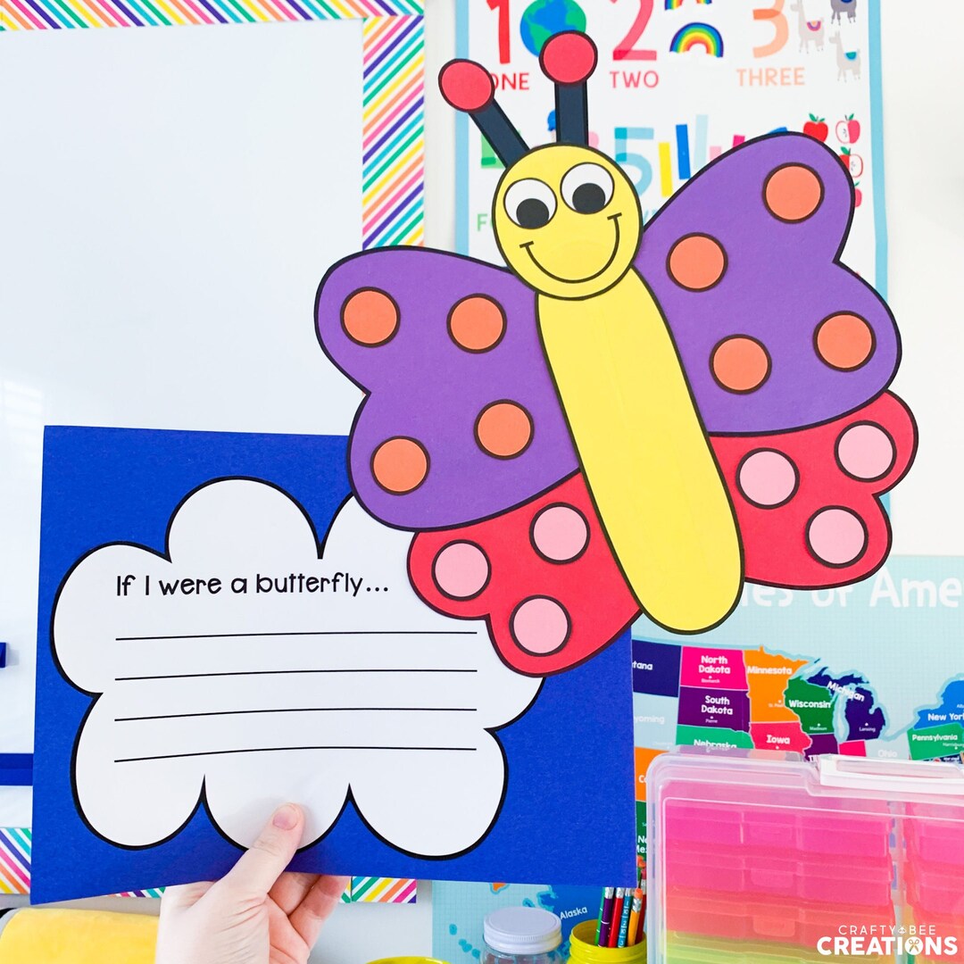 Butterfly Craft Patterns Spring Bulletin Board Spring - Etsy