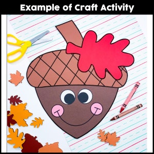 Fall Acorn Craft | Fall Coloring | Fall Activities | Acorn Bulletin ...
