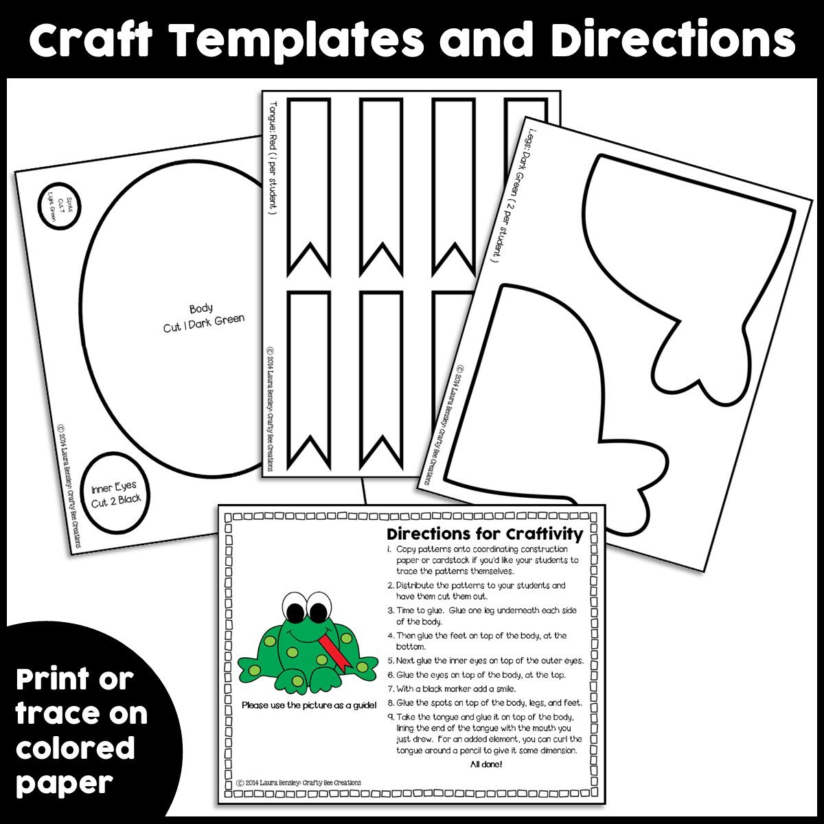 Frog Craft Patterns | Frog Life Cycle | Spring Activities | Spring ...