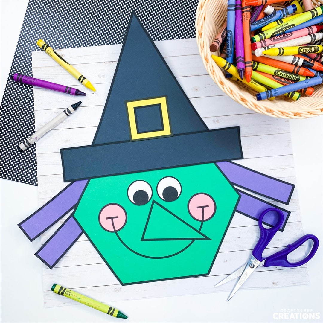 Witch Craft | Shape Craft Activity| Halloween Activities | Halloween ...