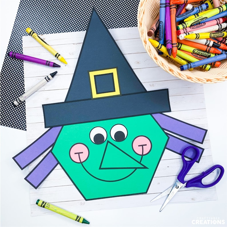 Witch Craft | Shape Craft Activity| Halloween Activities | Halloween ...