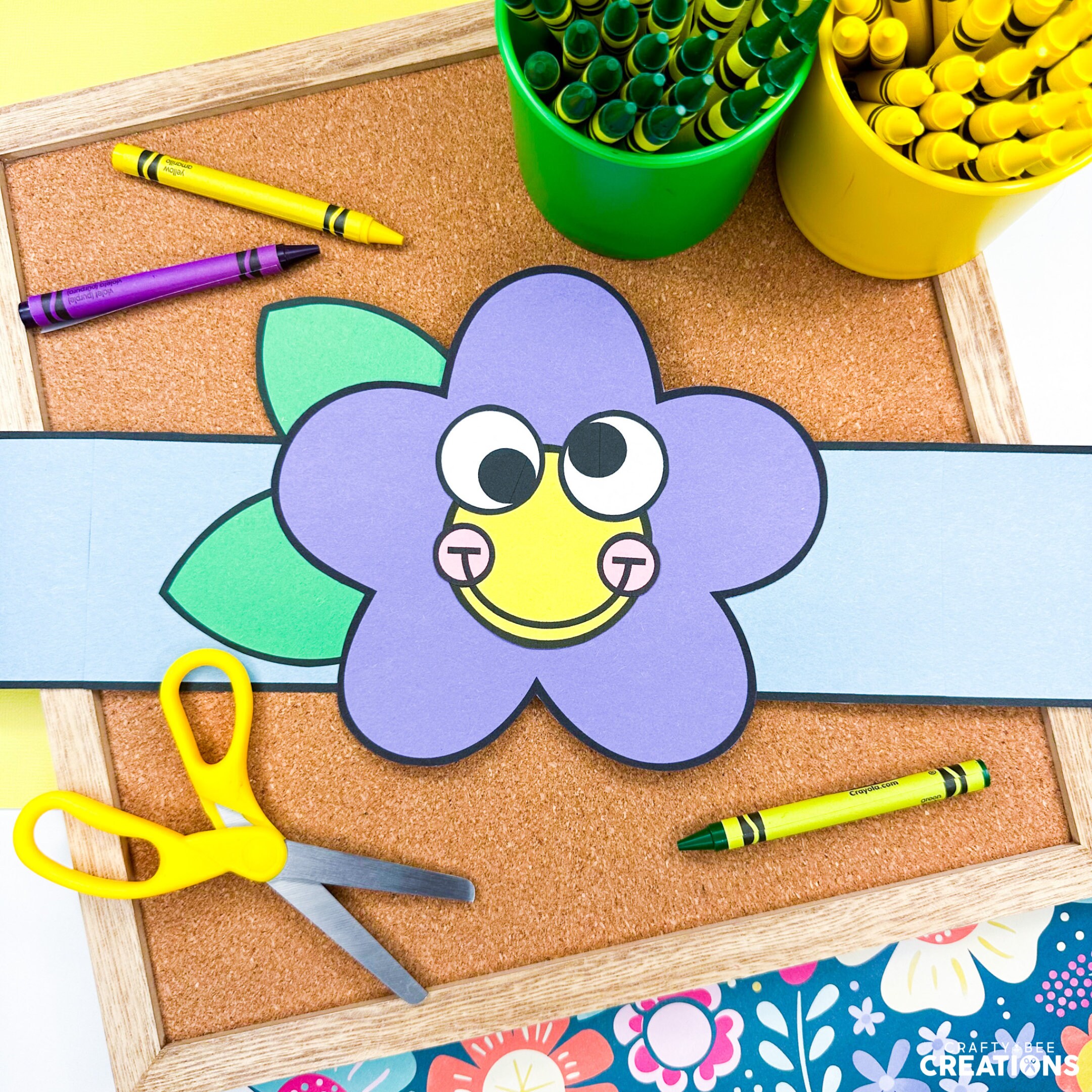May Day Hat Craft Flower Headband Template Spring Kindergarten Crown ...