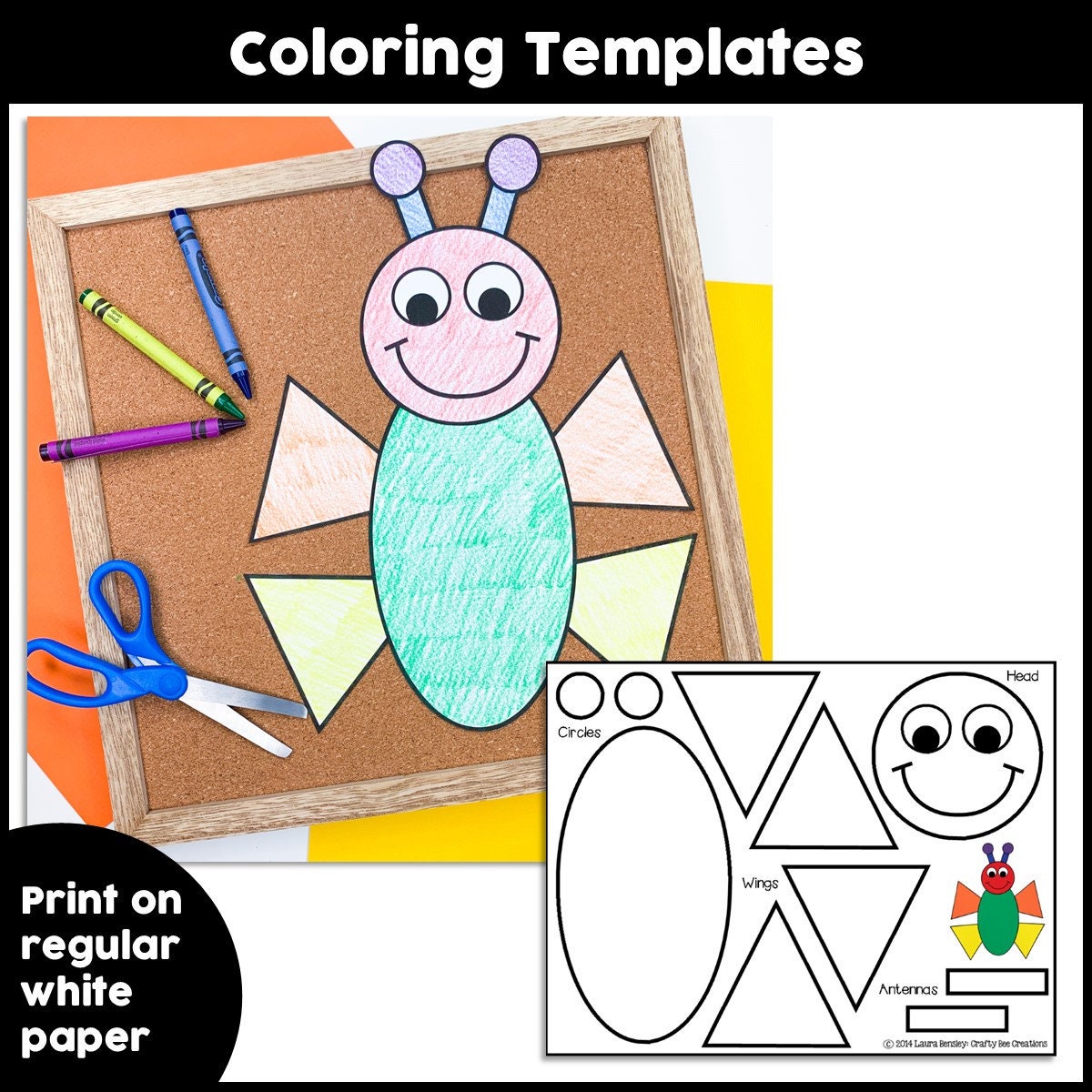 Shape Animal Craft Patterns | Butterfly Craft | Shape Activities | 2D ...