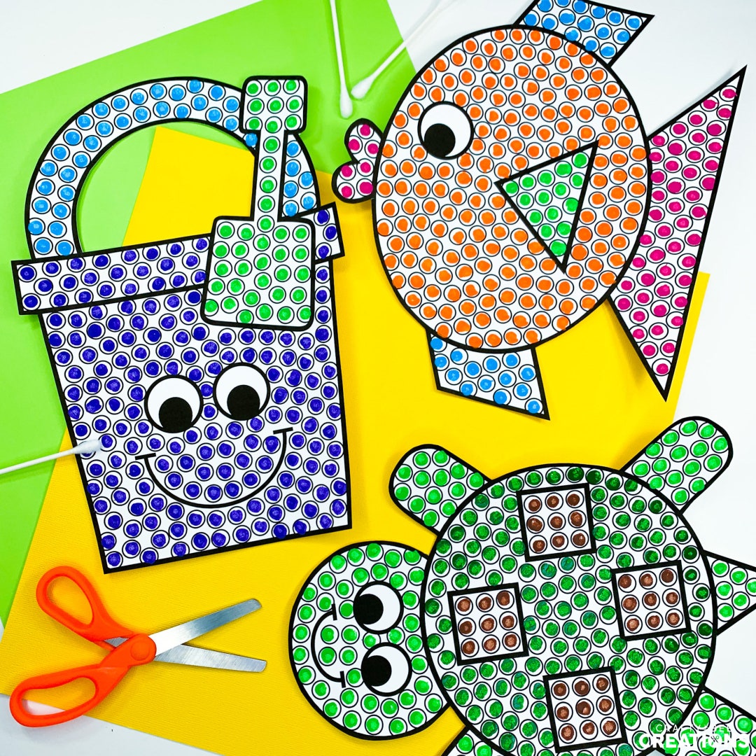 Summer Q Tip Painting Craft | Fine Motor Activities | Kindergarten ...