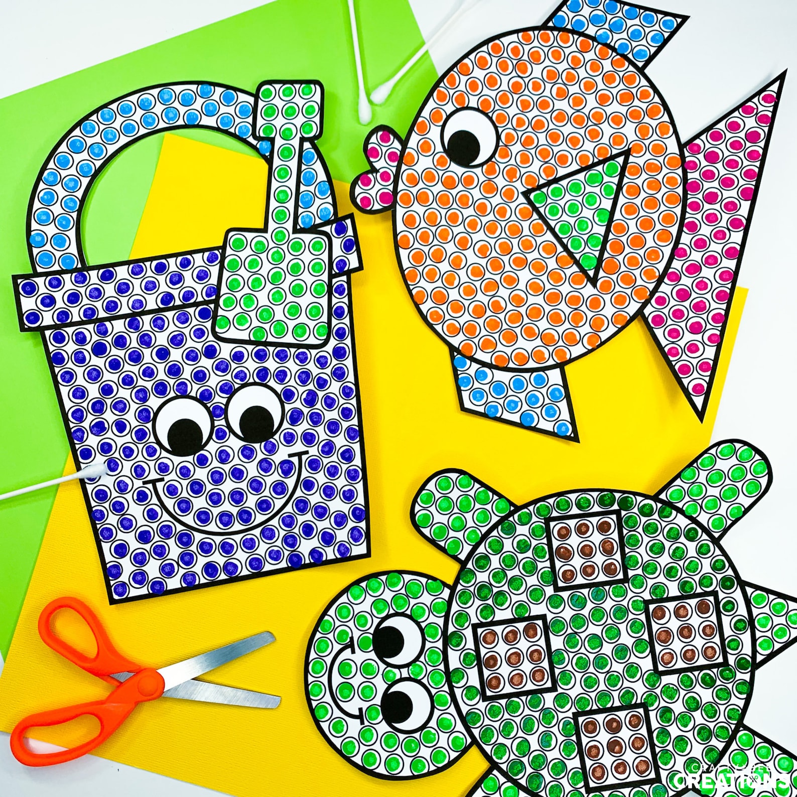 Summer Q Tip Painting Craft | Fine Motor Activities | Kindergarten ...