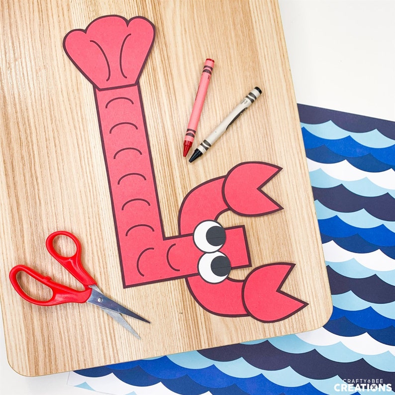 Letter L Craft Patterns | Lobster Craft | Alphabet Crafts | Uppercase ...