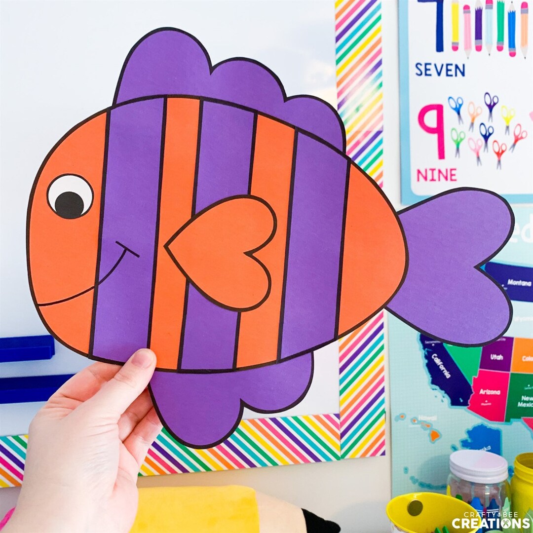 Fish Craft Patterns | Ocean Animals Activity | Sea Life | Ocean Habitat ...