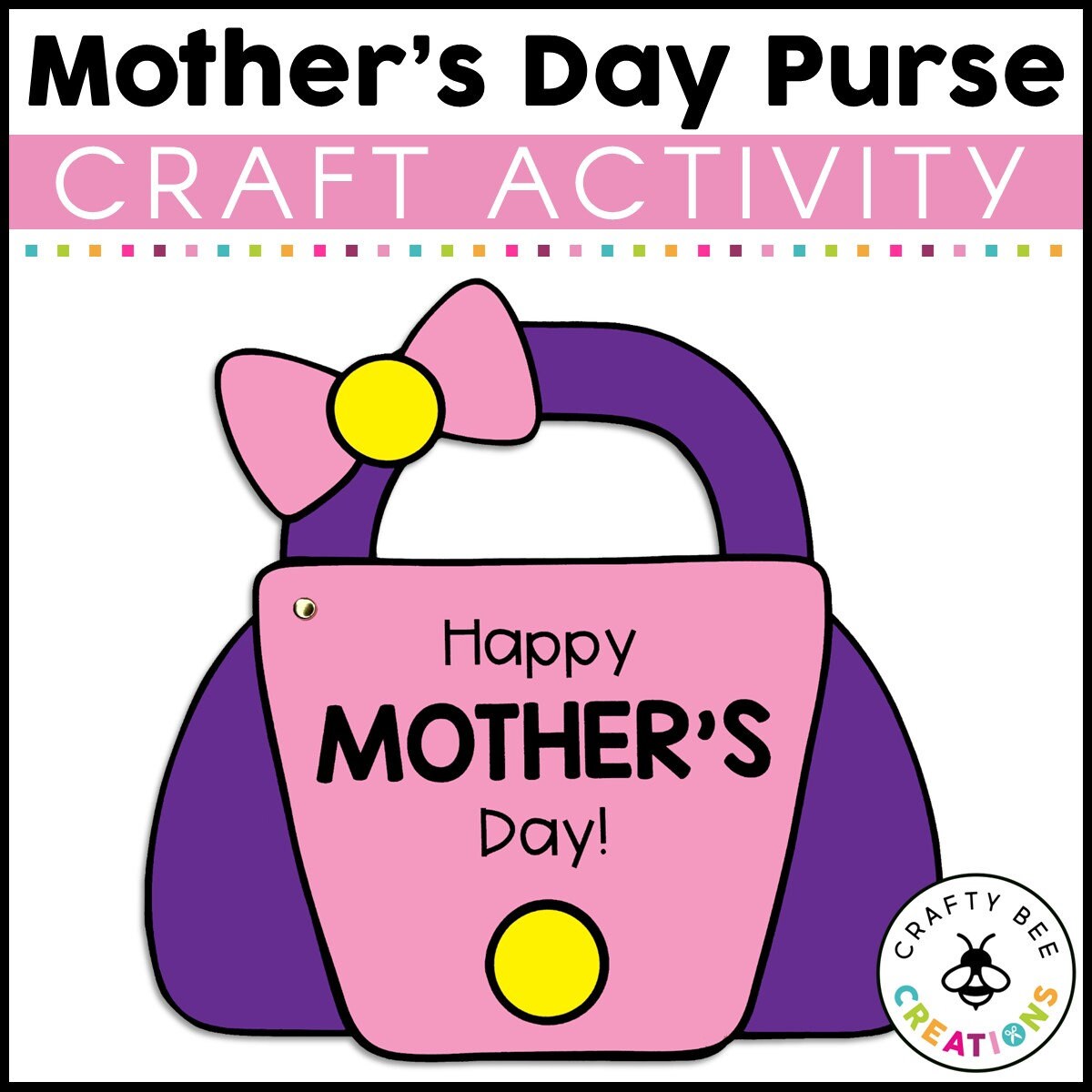 Mothers Day Purse Card Craft Template Writing Activities Kindergarten ...